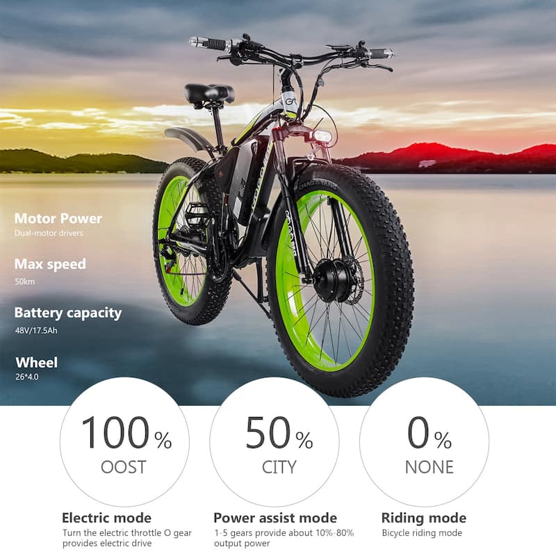26" 1000W Dual-drive Electric Bicycle with 48V 17.5Ah Battery for Adult - Bed Bath & Beyond ...